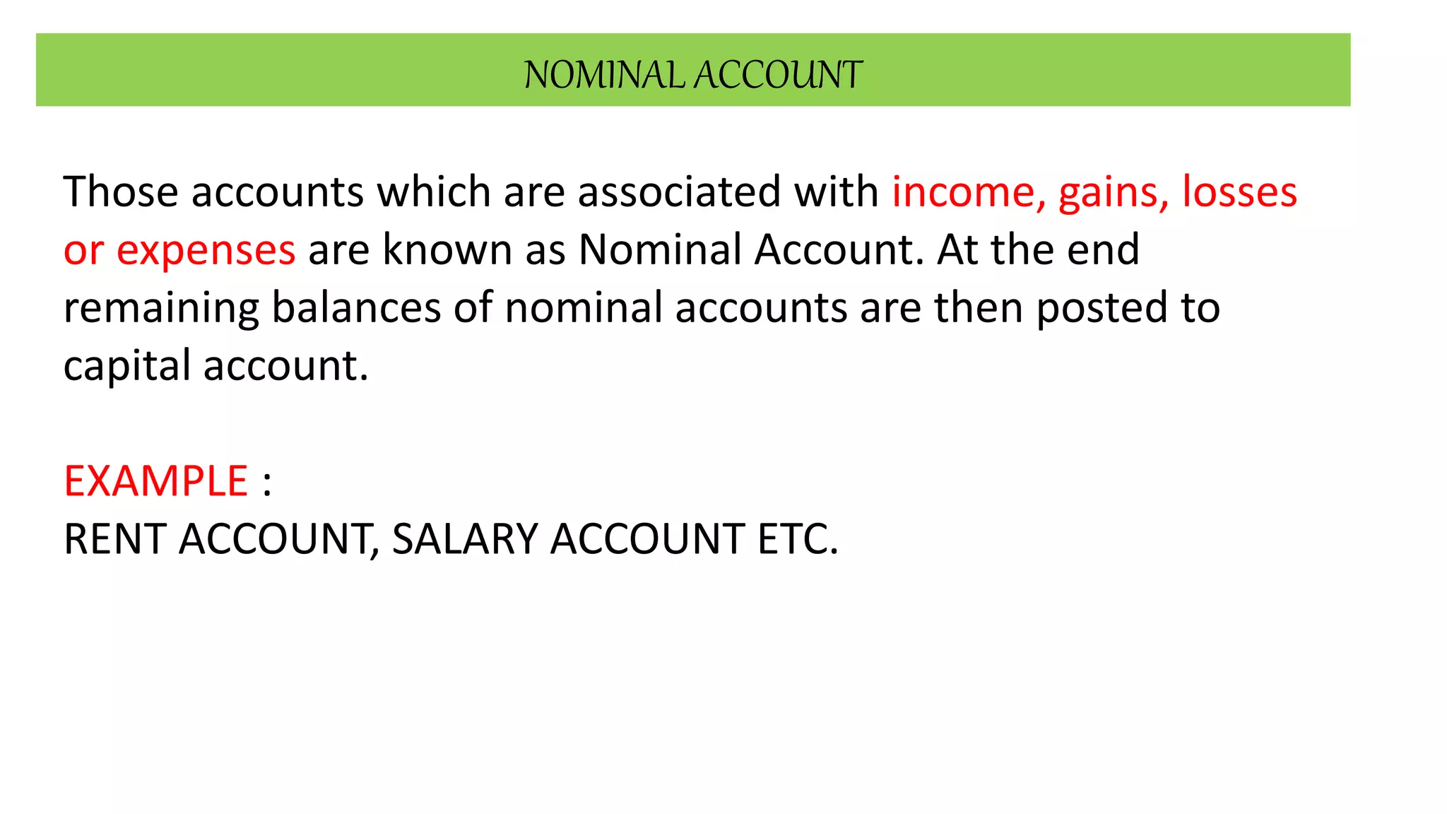 Classification of accounts || personal account || real account ...