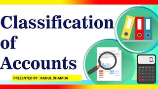 Classification of accounts || personal account || real account ...