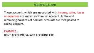 Classification of accounts || personal account || real account ...
