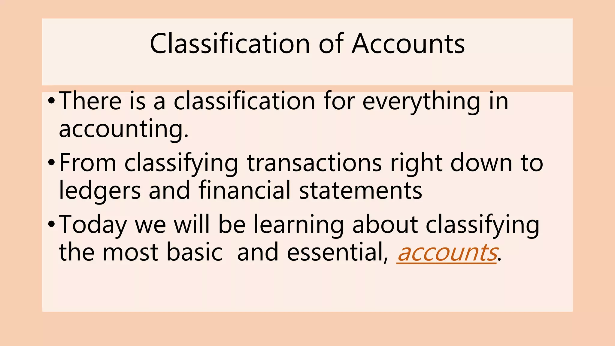 Classification of accounts | PPTX