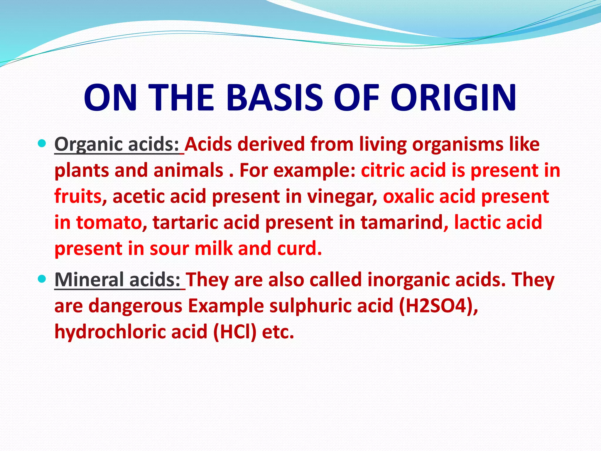 Classification of acids & bases | PPTX