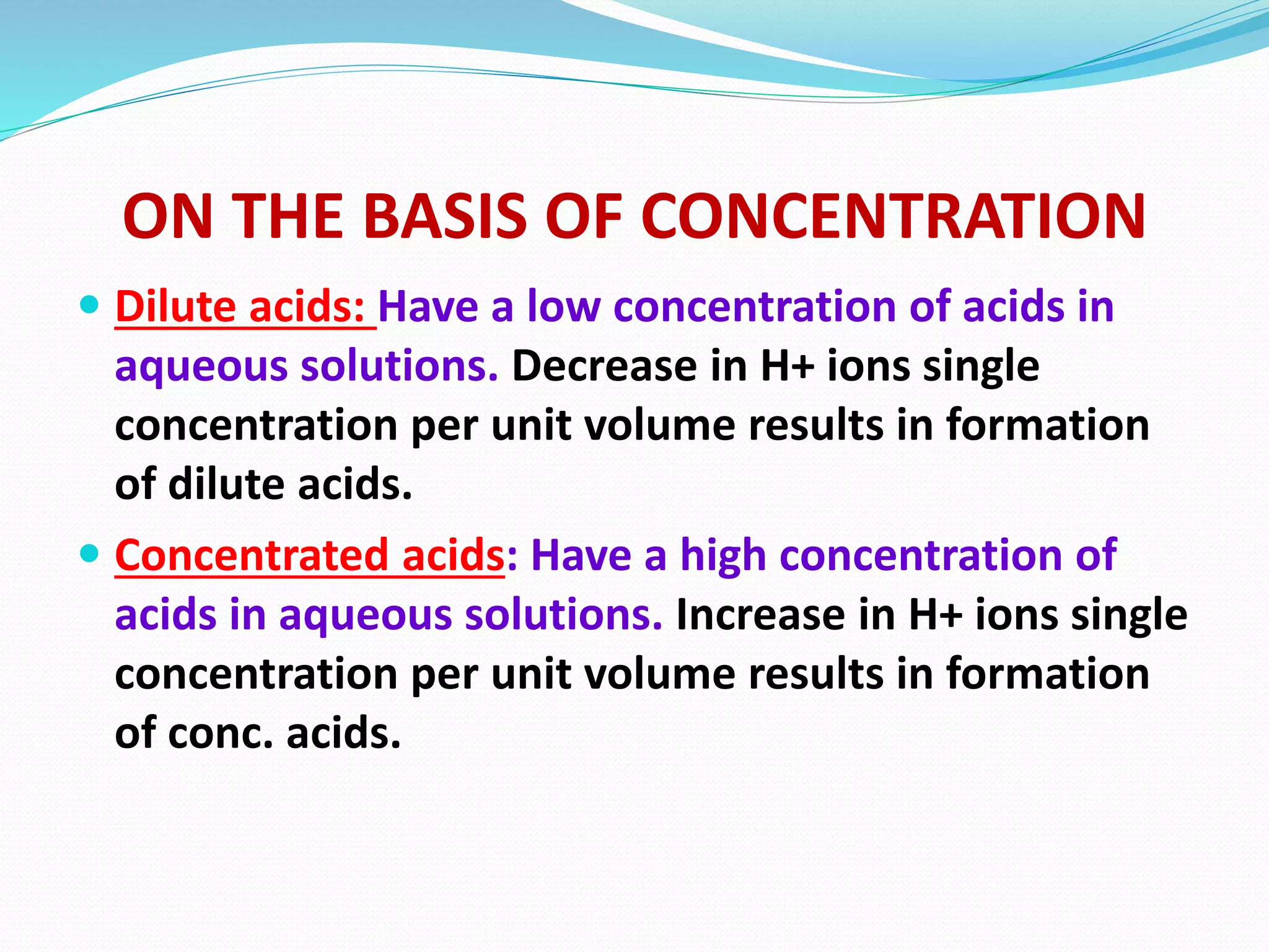 Classification of acids & bases | PPTX