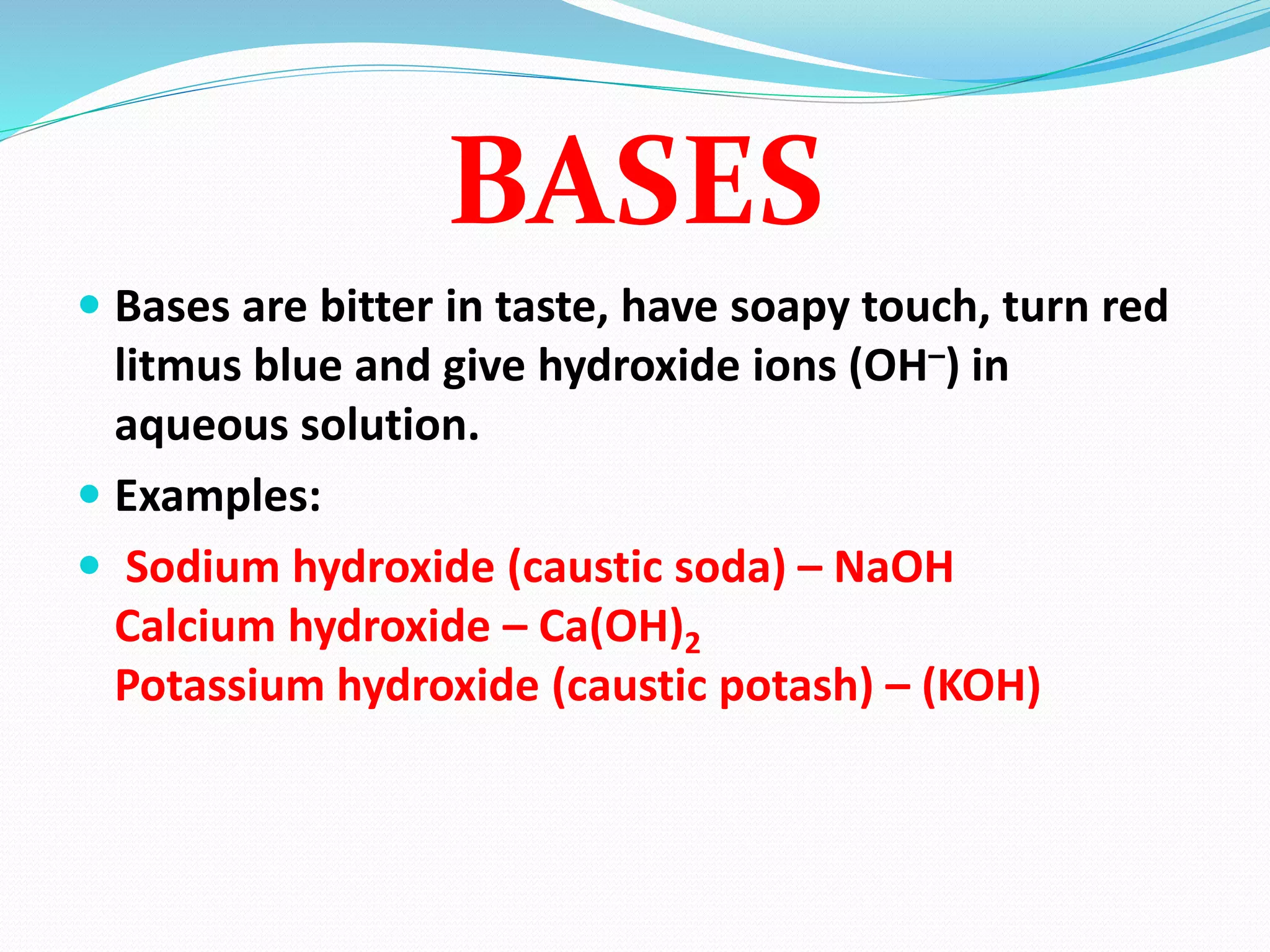 Classification of acids & bases | PPTX