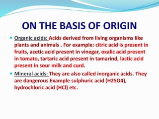 Classification of acids & bases | PPTX
