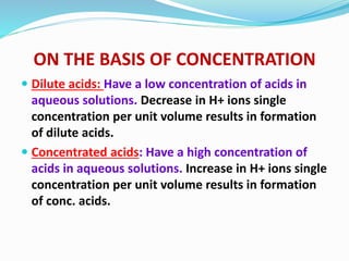 Classification of acids & bases | PPTX