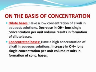 Classification of acids & bases | PPTX