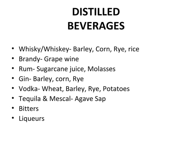 Classification of alcoholic beverages | PPT