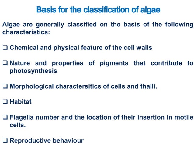 Classification of algae | PPTX | Biological Sciences | Science