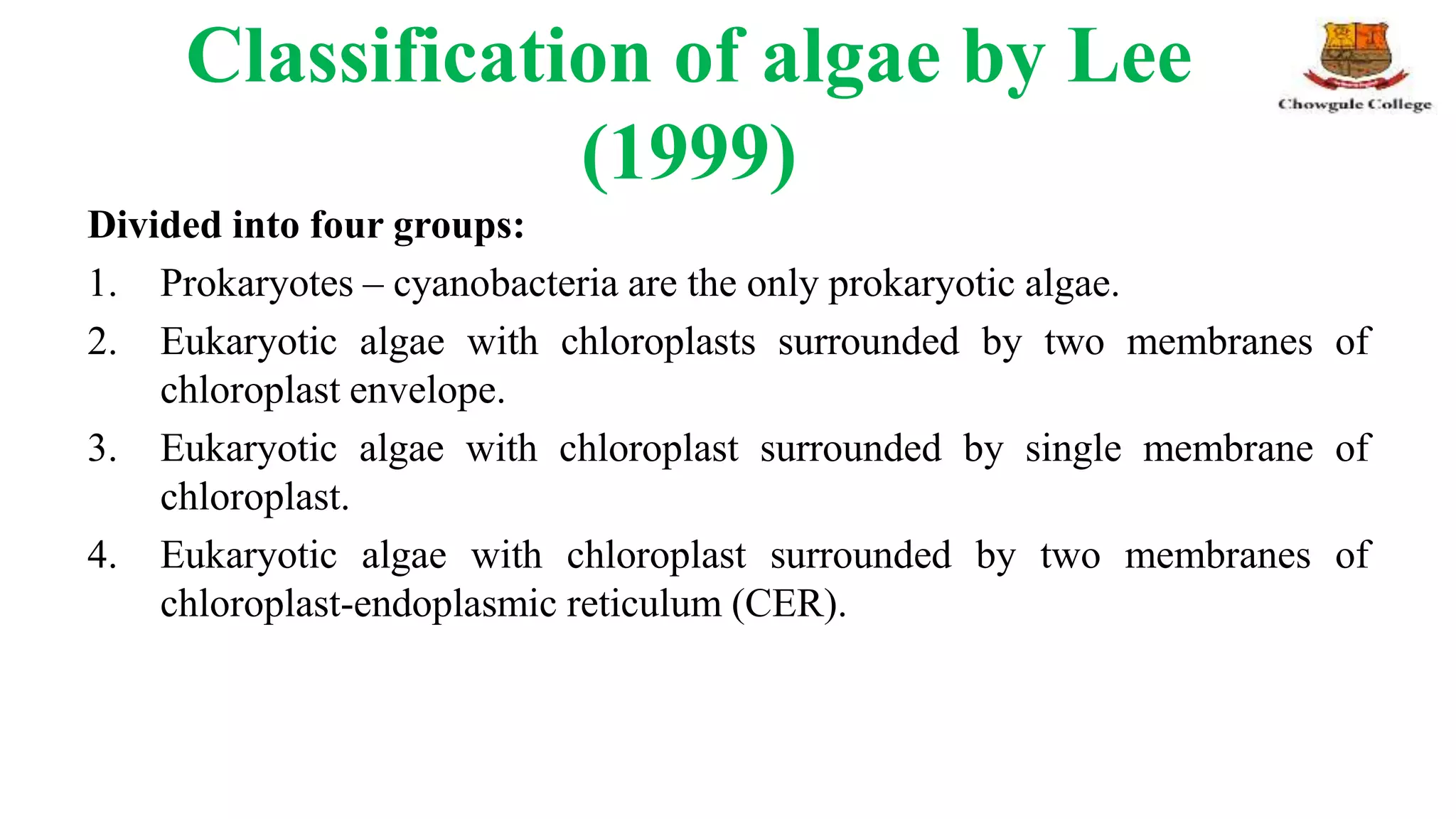 Classification of algae | PPTX