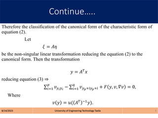 Classification of Almost Linear Equation in n-Independent 1111111 ...