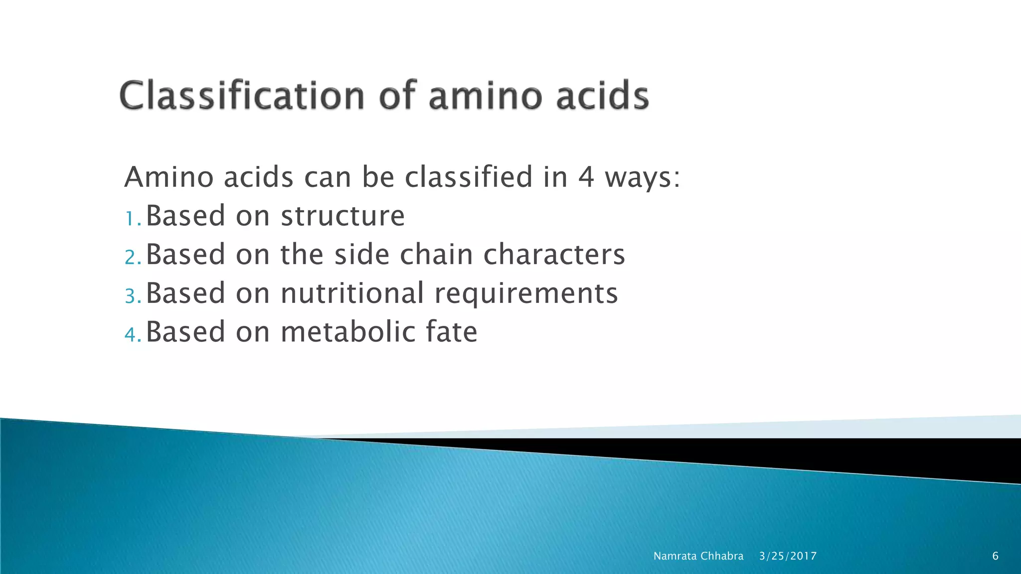 Classification of amino acids | PPTX