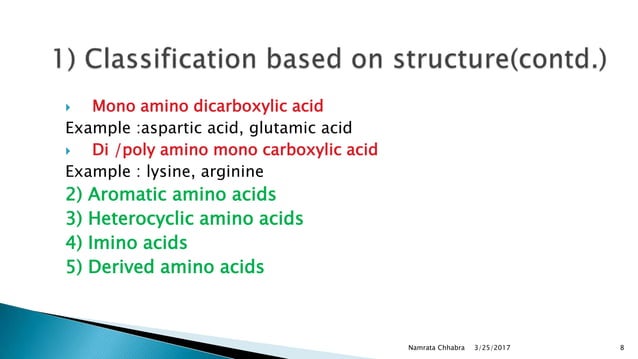 Classification of amino acids | PPTX | Chemistry | Science