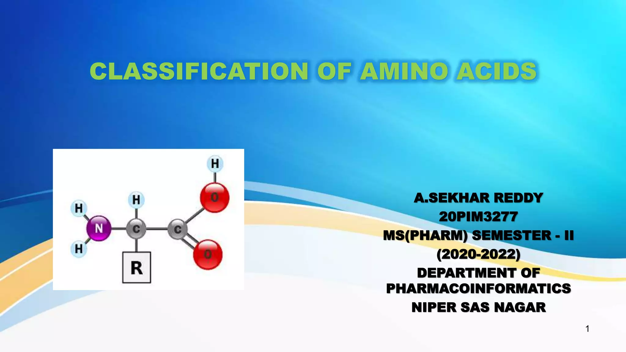 Classification of amino acids | PPTX