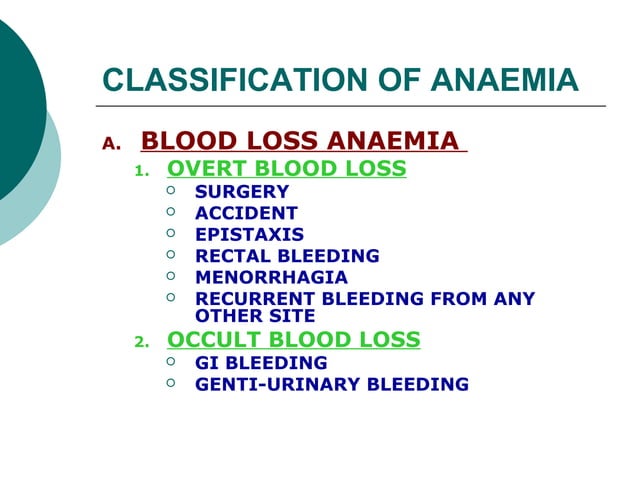 Classification of anemia | PPT | Blood Disorders | Diseases and Conditions