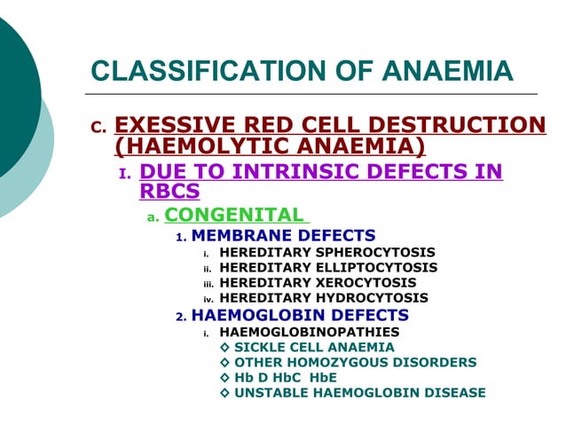 Classification of anemia | PPT | Blood Disorders | Diseases and Conditions