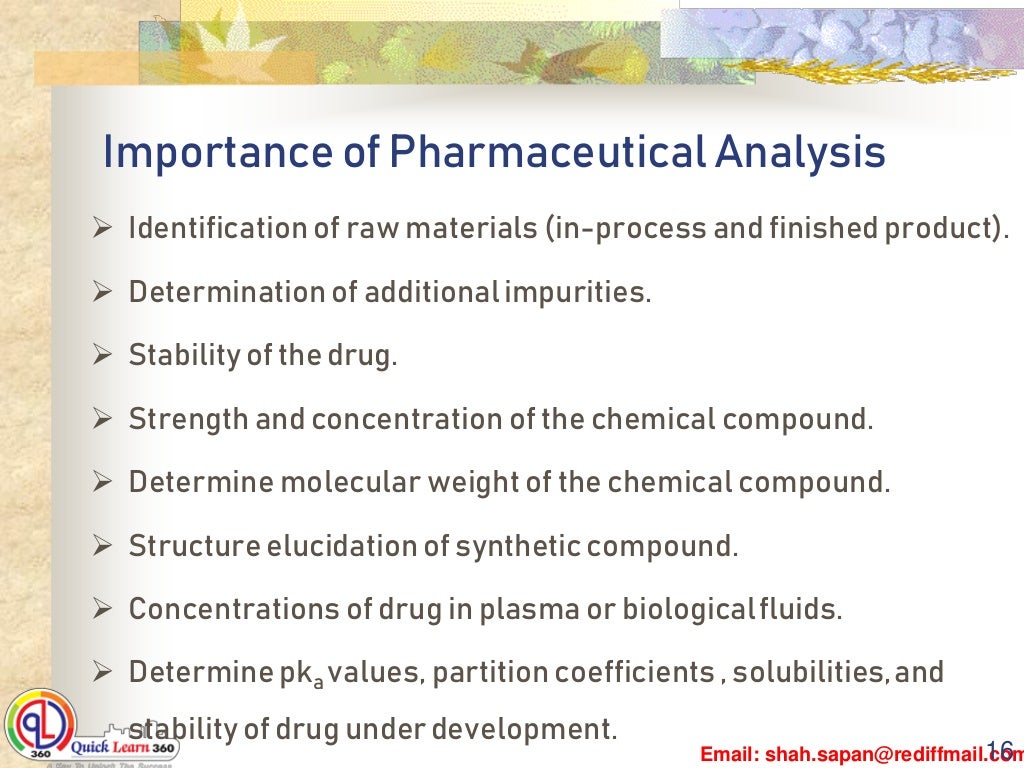 Different Techniques Of Pharmaceutical Analysis Different Techniques Of Pharmaceutical Analysis