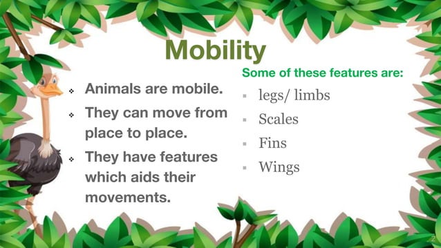 Classification of animals based on mobility and feeding habits | PPTX