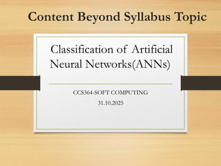 Classification_of_Artificial Neural networks Ns | PPTX