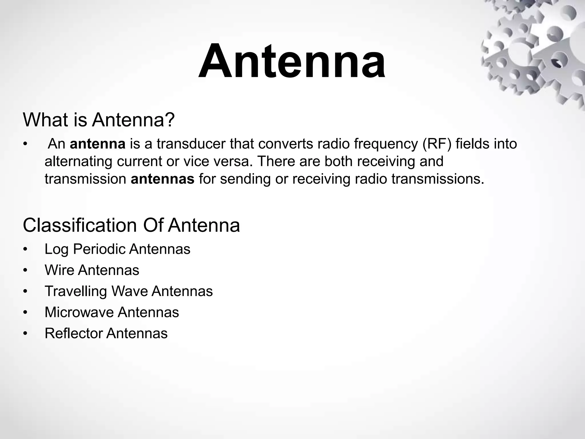 Classification Of Antenna Ppt