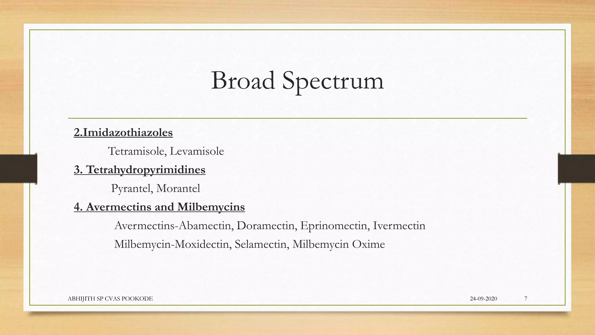 Classification of anthelmintics | PPTX