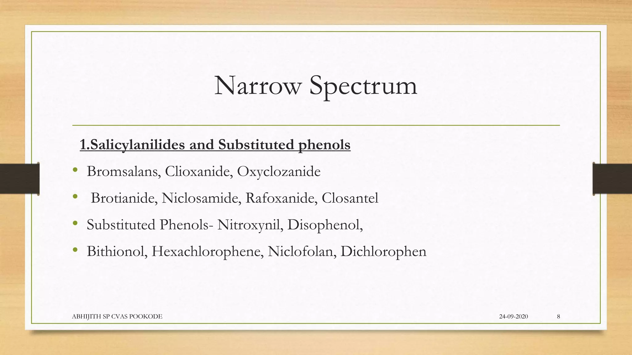 Classification of anthelmintics | PPTX