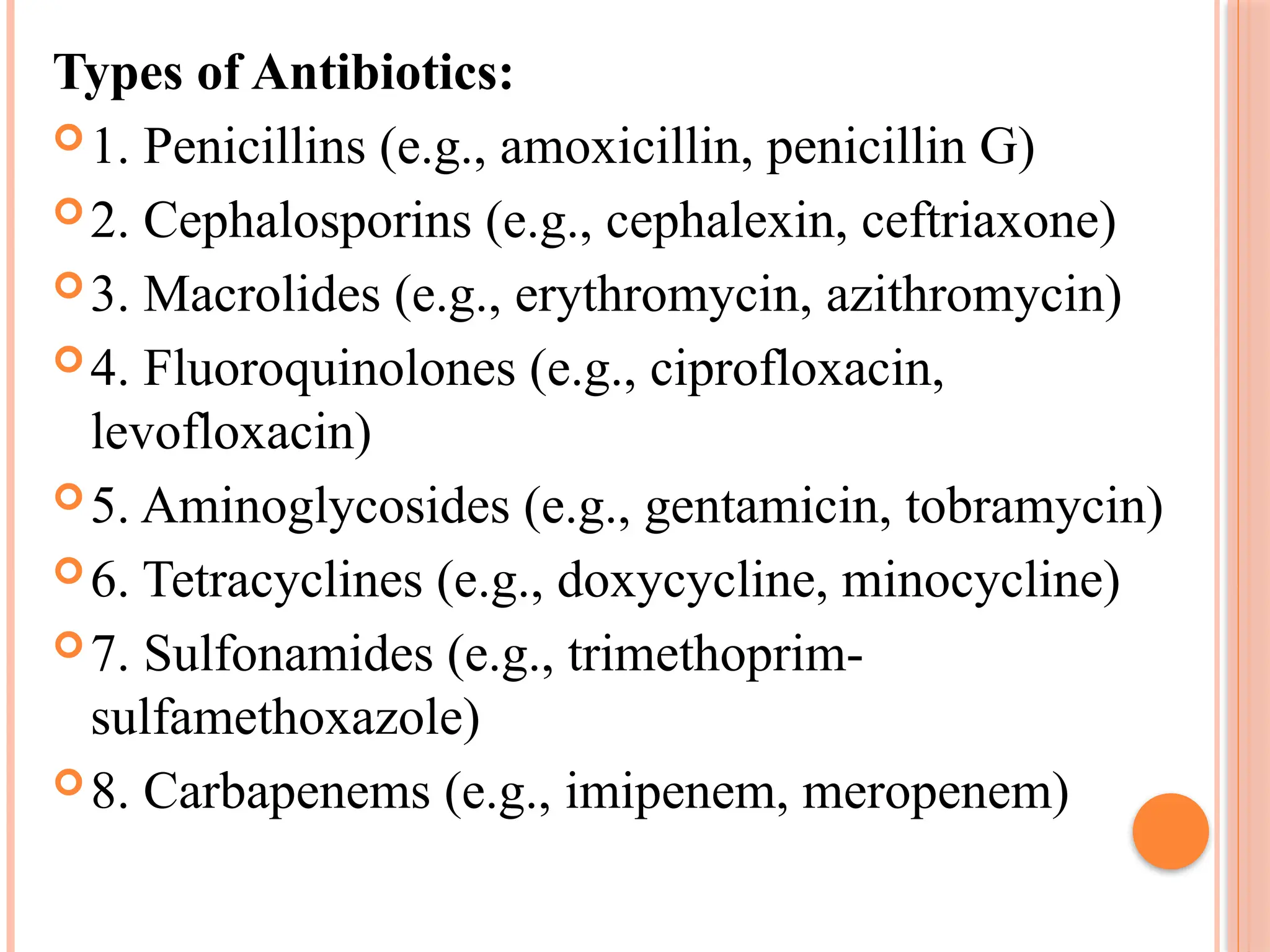 Classification of antibiotics-Spectrum activity, generation. | PPTX