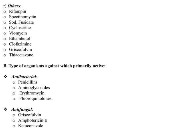 Classification of antimicrobial drugs | PDF | Infectious Diseases ...