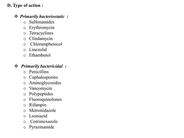 Classification of antimicrobial drugs | PDF | Infectious Diseases ...