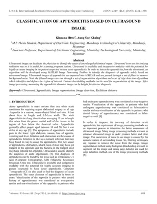 Classification of appendicitis based on ultrasound image | PDF