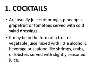 Classification of appetizer | PPTX