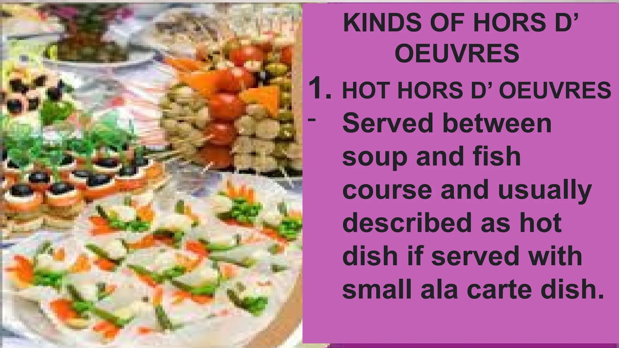 PREPARING APPETIZER (GRADE 9 TLE FIRST QUARTER) | PPTX