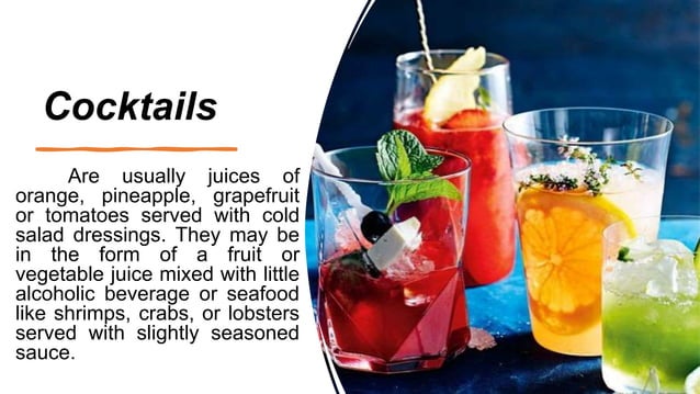 Classification of Appetizers According to Ingredients .pptx | Cooking ...