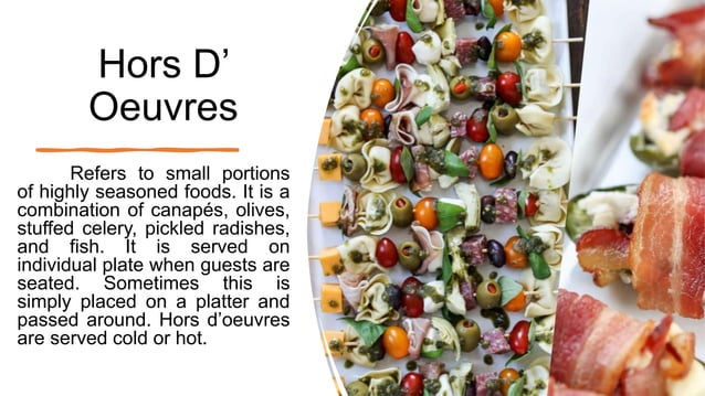 Classification of Appetizers According to Ingredients .pptx | Cooking ...