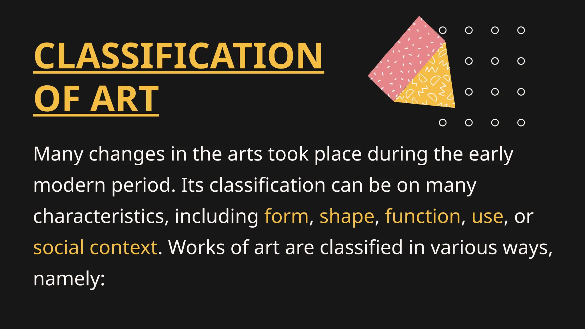 Classification of Arts Visual Arts in Art Appreciation Lesson 3.pptx