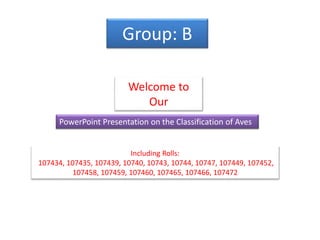 Classification of aves | PPTX