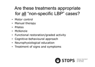 Classification of back pain (STOPS) 2012 | PDF