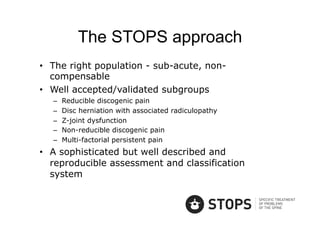 Classification of back pain (STOPS) 2012 | PDF