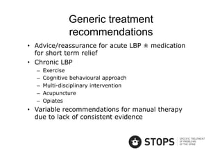 Classification of back pain (STOPS) 2012 | PDF
