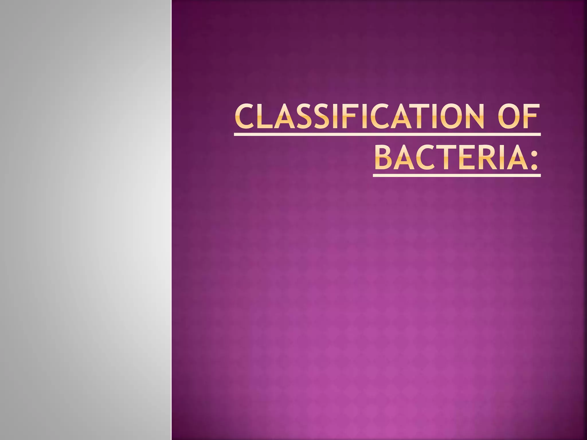Classification of bacteria | PPTX
