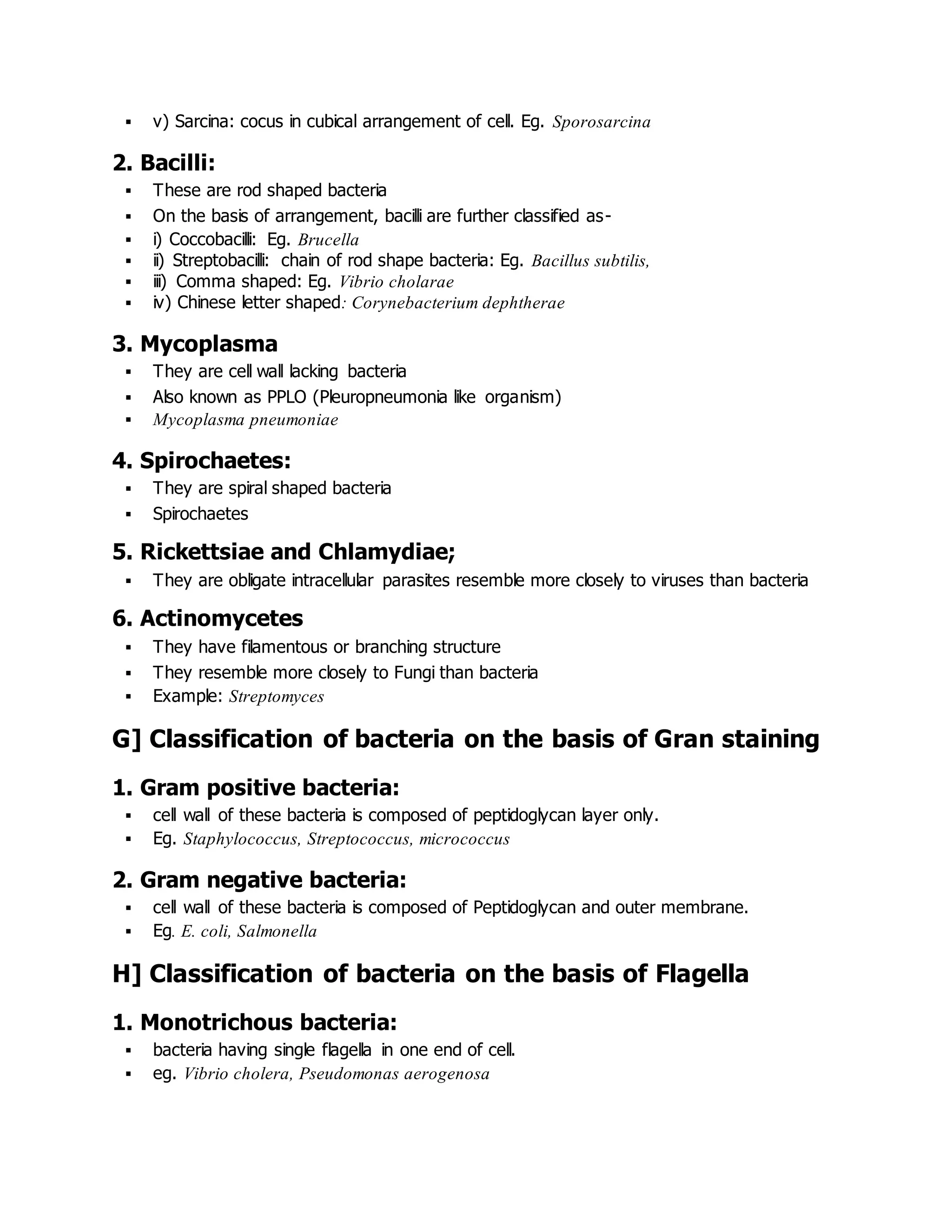 Classification of bacteria | DOCX
