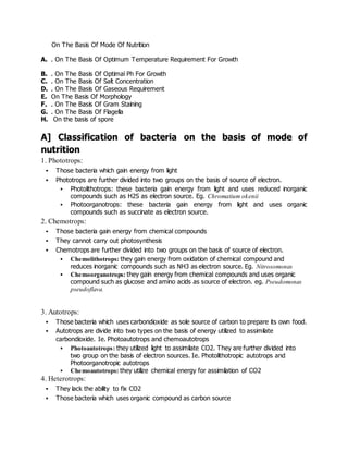 Classification of bacteria | PDF