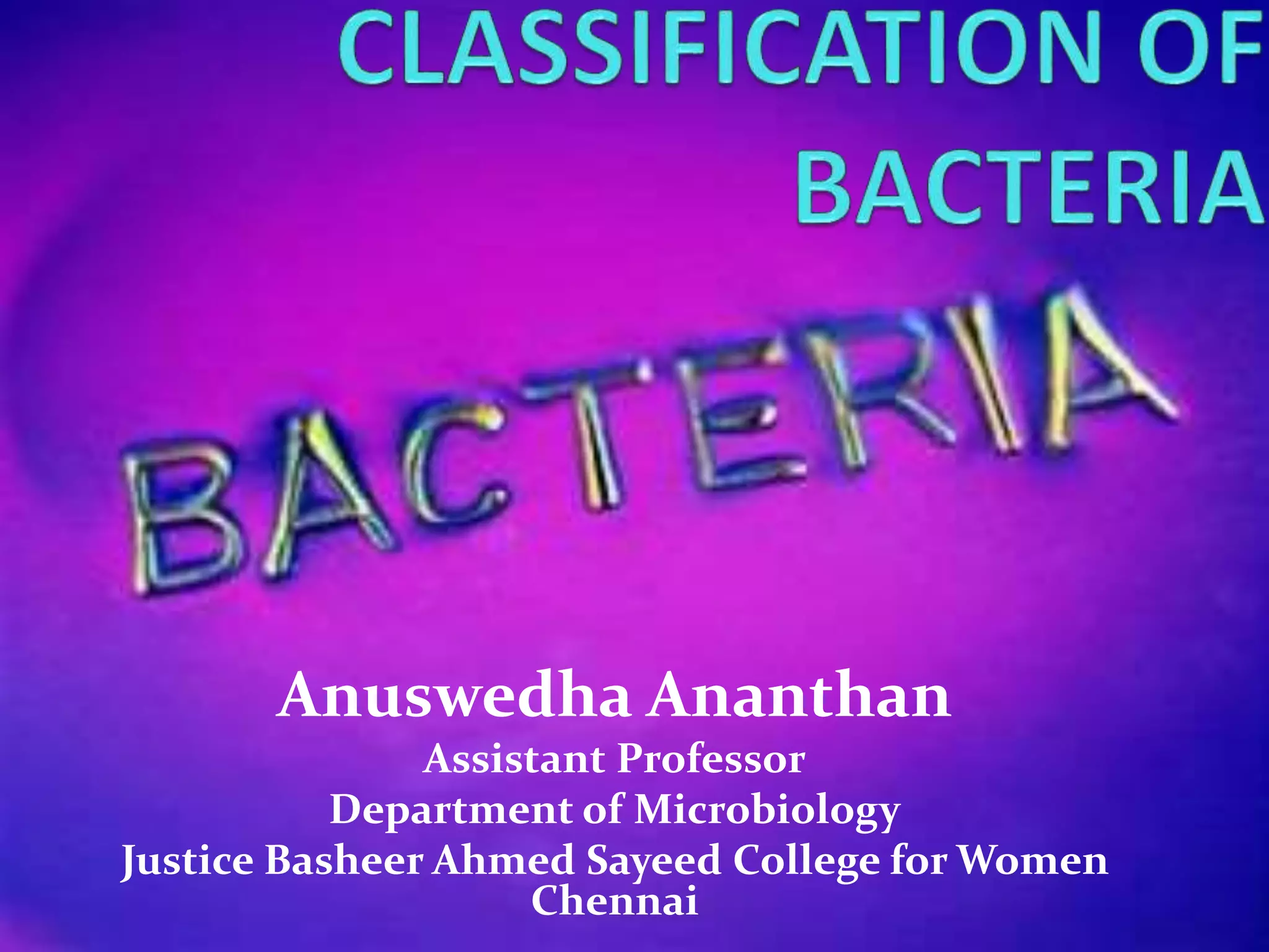 Classification of bacteria | PPTX