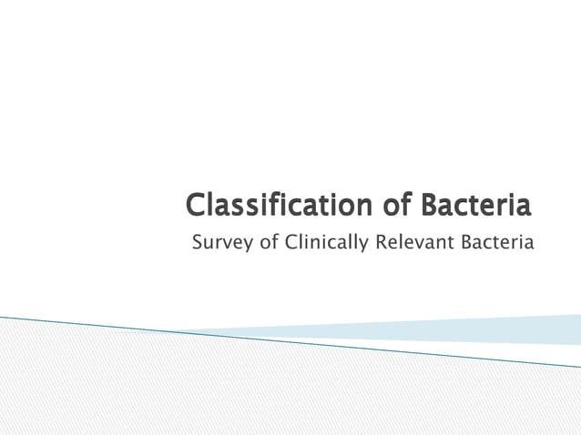 Classification of Bacteria Clinically Relevant Bacteria 092410.ppt