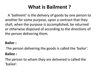 Classification of bailment | PPTX