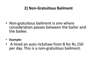 Classification of bailment | PPTX