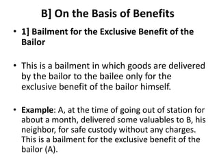 Classification of bailment | PPTX