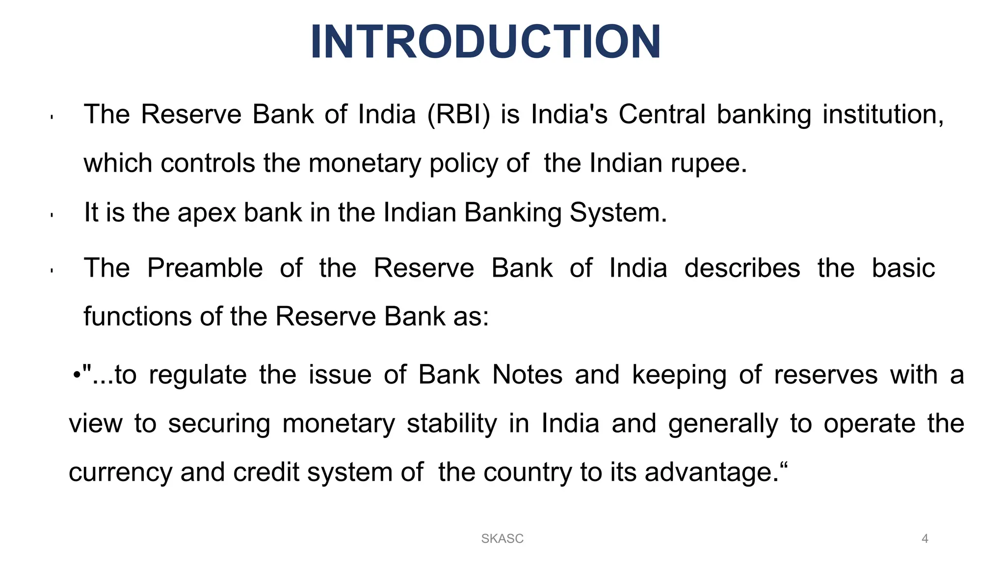 INTRODUCTION, HISTORY OF RBI AND CLASSIFICATION OF BANKS | DOCX