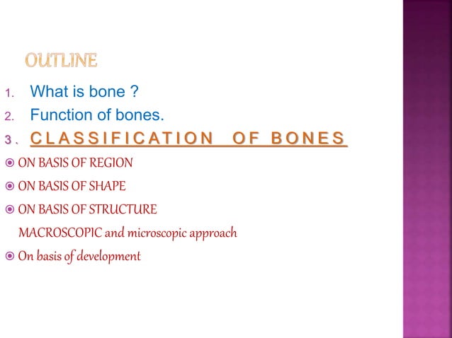 Bones and its classification | PPTX | Death, Injury, or Military ...