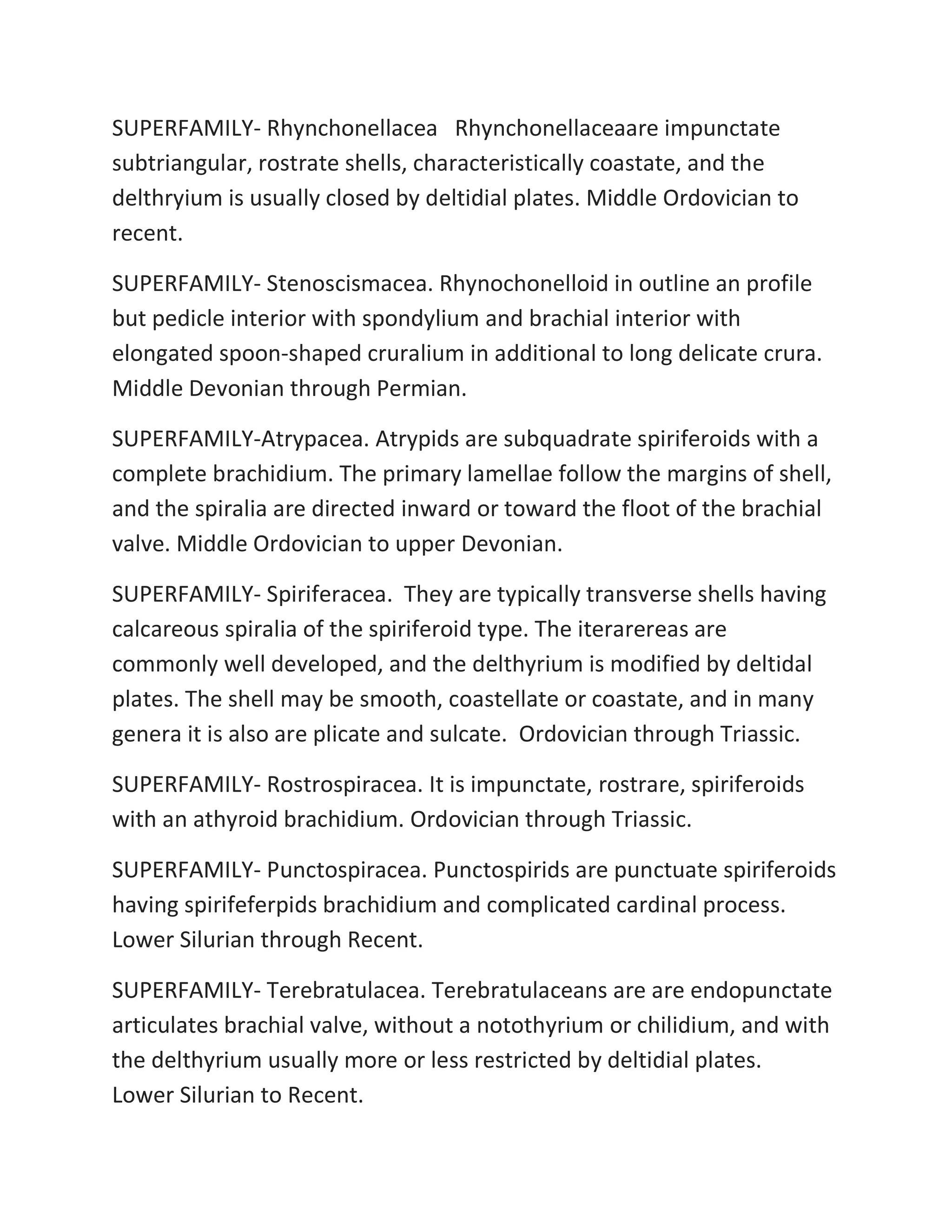 Classification of brachiopoda | PDF