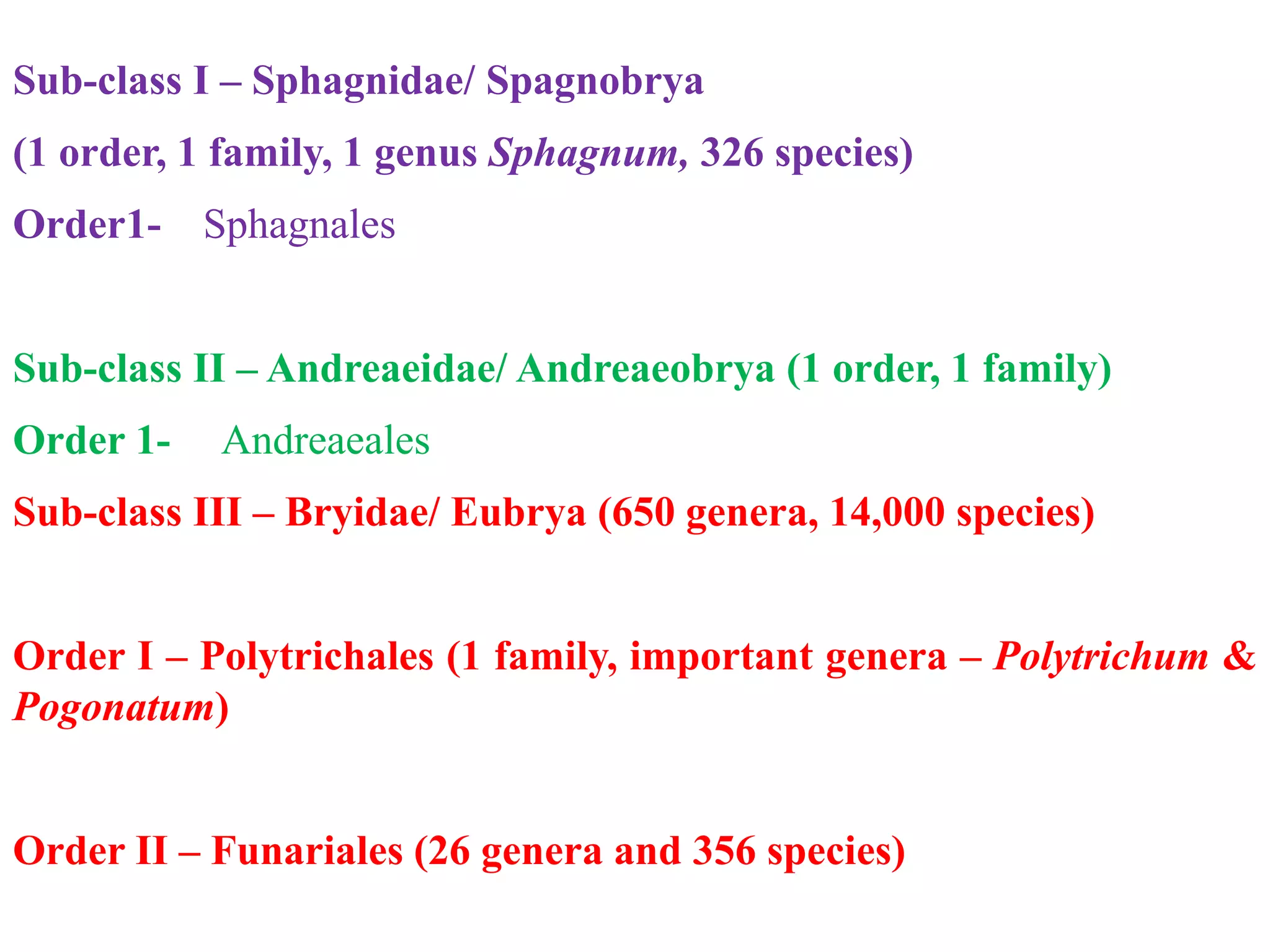 Classification of brayophyta | PPTX